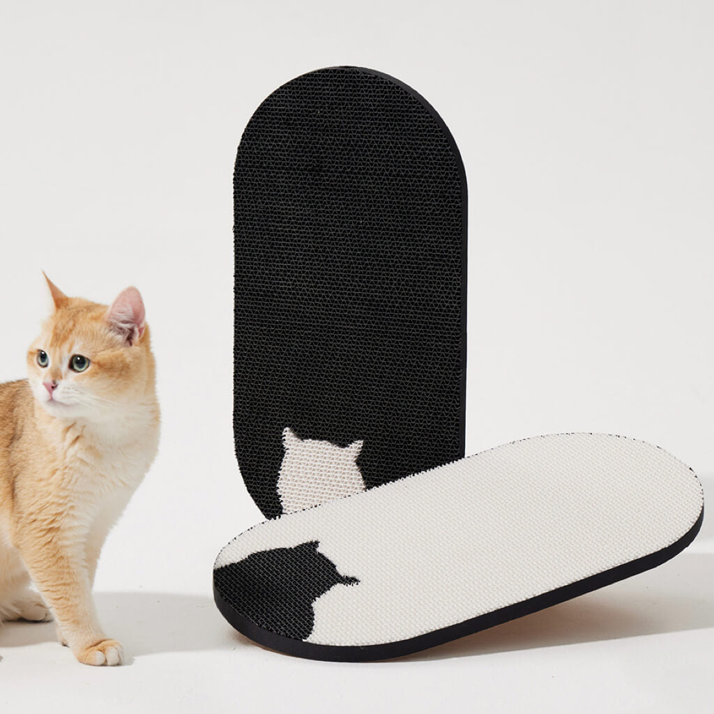 Hand-Crafted Paper Art Cat Scratcher - Yin-yang Cat Silhouette Design ...